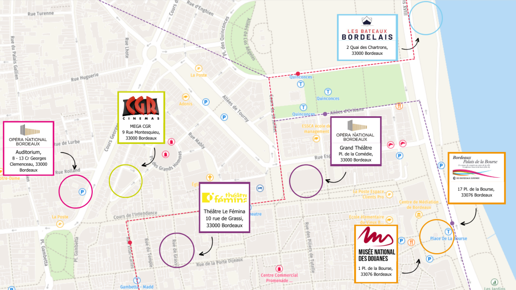 plan hypercentre – Bordeaux Palais de la Bourse